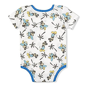 Disney Mickey Mouse Boys 3 Pack Short Sleeve Bodysuit for Newborn – Blue/White/Grey