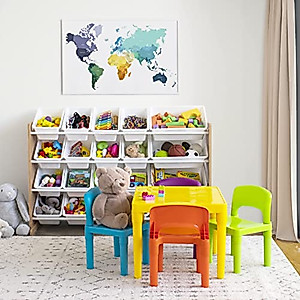 Humble Crew Toy Organizer with 20 Storage Bins, Natural/White