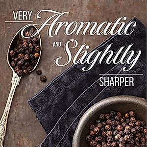 The Spice Lab - Black Tellicherry Peppercorns for Grinder Packed in the USA - Steam Sterilized Kosher Non-GMO All Natural Black Pepper 5015 (18 Ounce Tub)