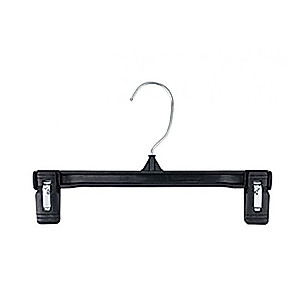 NAHANCO 6010B Pinch Grip Plastic Skirt/Slack Hanger, 10", Black (Pack of 200)