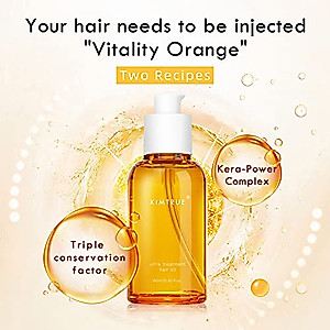 Kimtrue Hair oil for Frizzy Hair, Dry and Damaged hair,Curly hair and perm care,nourishing and Hydrating oils,Adds Shine and Smooths,Truly Non-greasy 2.7fl oz(80ml)