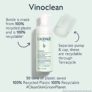 Caudalie Gentle Foam Cleanser: Daily Facial Cleanser that Cleanses, Soothes, Reduces Redness: Daily Facial Cleanser that Cleanses, Soothes, Reduces Redness, 5.7 Fl Oz