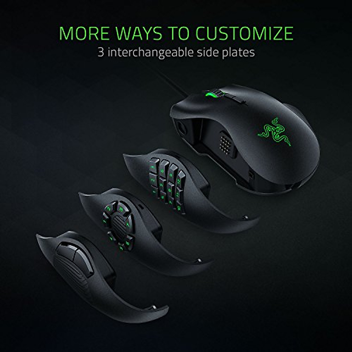 Razer Goliathus Extended Chroma Gaming Mousepad, Classic Black & Naga Trinity Gaming Mouse: 16,000 DPI Optical Sensor - Chroma RGB Lighting - Interchangeable Side Plate