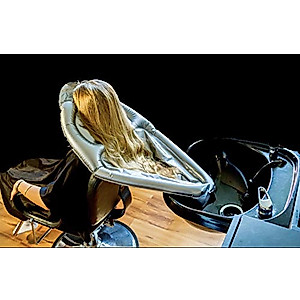 Inflatable Hair Washing Funnel for Shampooing Hair in Any Chair and Basin. Portable Tray Device to Use at Home, in Salon, Nursing Home or Hospital Cape to Help Keep Clothes Dry Pump Included!