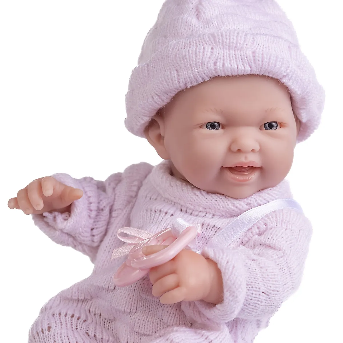 JC Toys - Mini La Newborn First Day | Anatomically Correct Real Girl Baby Doll | 9.5" All-Vinyl | Includes Knit Outfit, Hat and Pacifier | Designed by Berenguer | Ages 2+ , Pink