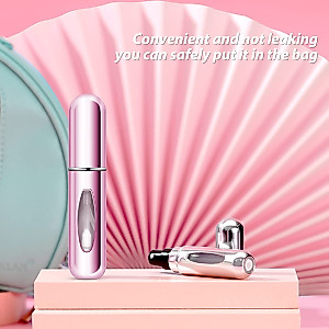 BeautyChen 6 Pack 5ml Refillable Perfume Atomizer Spray Bottle Portable Mini Empty Easy to Fill Scent Aftershave Pump Case Travel Outgoing Purse Multicolor