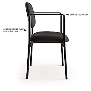 HON Scatter Guest Chair - Upholstered Stacking Chair with Arms, Office Furniture, Charcoal (HVL616)