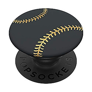 Dark light Baseball Softball On a Dark Gray Pattern PopSockets Swappable PopGrip