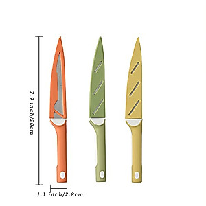 COKUMA Paring Knives With Sheath, 6PCS Paring knife (3pcs pairing knife & 3pcs knife sheath), German Steel Paring Knife Set, Fruit and Vegetable Knife for both Home & Restaurant