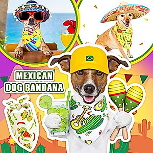 14 Pieces Dog Bandanas Summer Colorful Mexican Style Dog Bandanas Dog Scarf Mexico Accessories Triangle Dog Scarf Bibs Dog Kerchief Set for Medium to Large Dogs Cats Day of The Dead Pets Puppies