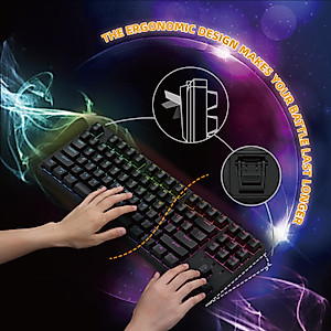 CIY X77 Hot-Swappable Mechanical Keyboard/RGB Gaming Keyboard/USB C/Anti Ghosting/N-Key Rollover/Compact Layout 87 Key/Detachable Magnetic Upper Cover/Wired Keyboard for Mac Windows