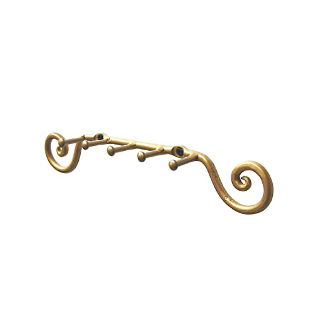 BOSKY Key Holder Wall Mounted Decorative Wrought Iron Handmade Farmhouse Key Hooks Hallway Hanger for Front Door, Keys, Leashes, Entryway ~ Rustic Gold