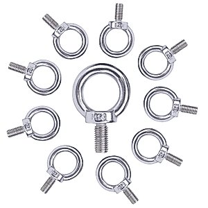 Muzata 10Pack M5 Stainless Steel Heavy Duty Male Thread Lifting Ring Machinery Shoulder Eye Bolt CN28,HN3
