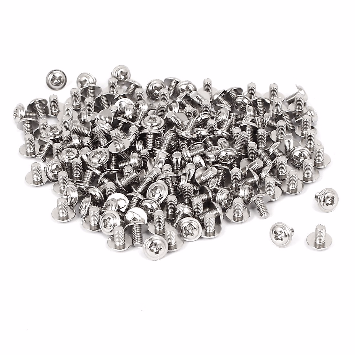 Aexit Computer PC Cleaning & Repair Case Nickel Plated Phillips Washer Motherboard Screw Computer Screws PWM3x5mm 200pcs
