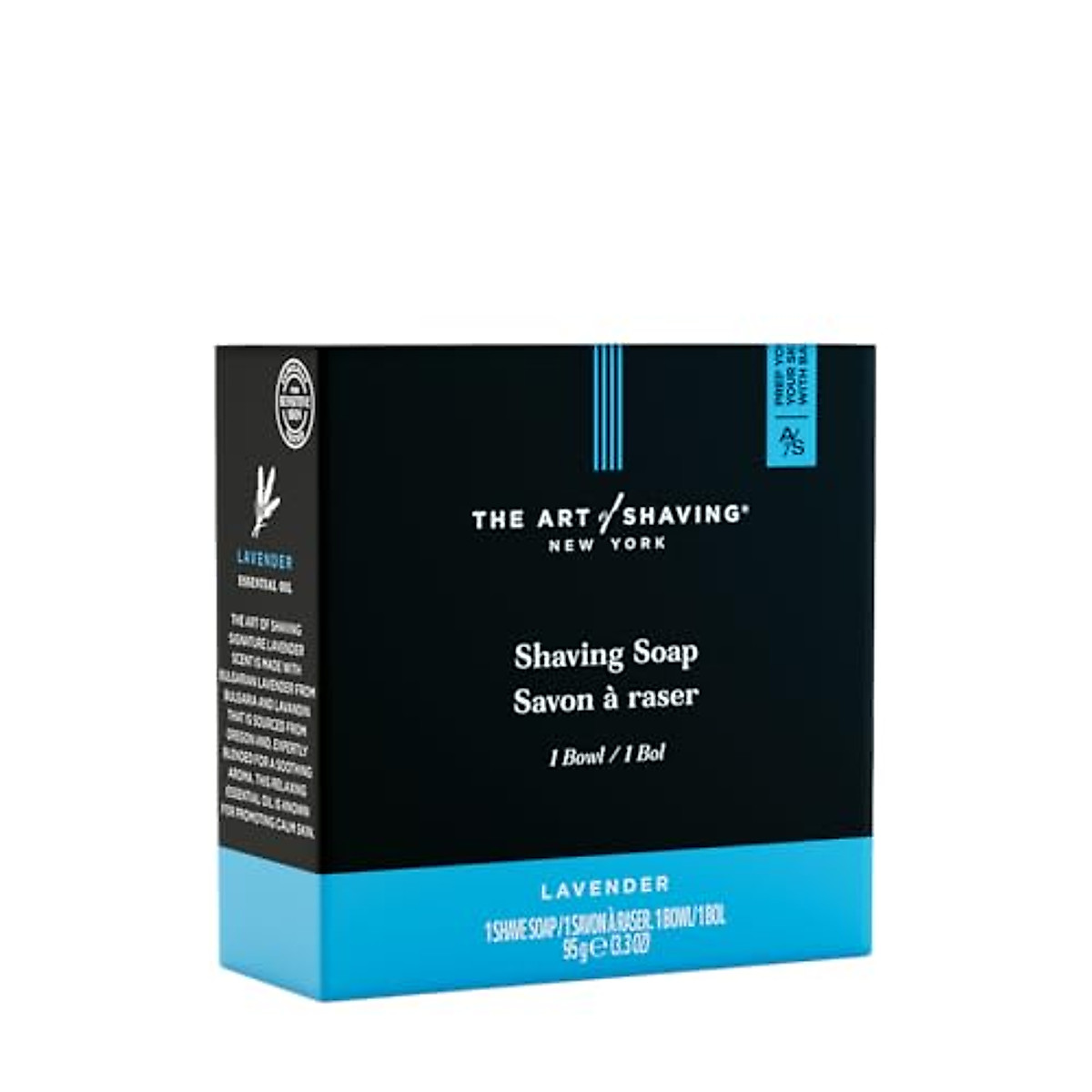 The Art of Shaving Shaving Soap Set - Shave Soap Refill with Wood Shaving Bowl, Protects Against Irritation, Lavender, 3.3 Ounce