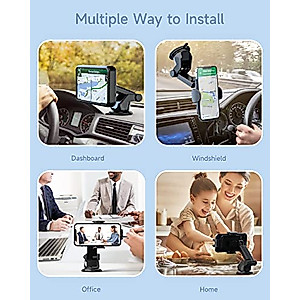 ZEEHOO Car Mount Suction Cup Replacement, GPS Suction Cup Mount [17 mm Ball Joint] with Telescopic Arm for Wireless Car Charger, Car Phone Holder & Garmin Nuvi, Dashboard &Windshield Mounting