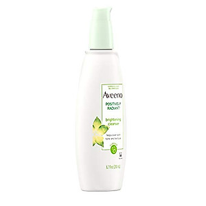 Aveeno Positively Radiant Brightening Facial Cleanser for Sensitive Skin, Non-Comedogenic, Oil-Free, Soap-Free & Hypoallergenic, 6.7 Fl Oz, Pack of 3