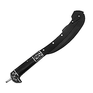 Black Sharp Edge Folding Sickle Weeder Gargening Hand Tool Portable Safety Wooden Handle Manual Grass Lawn with Sheath