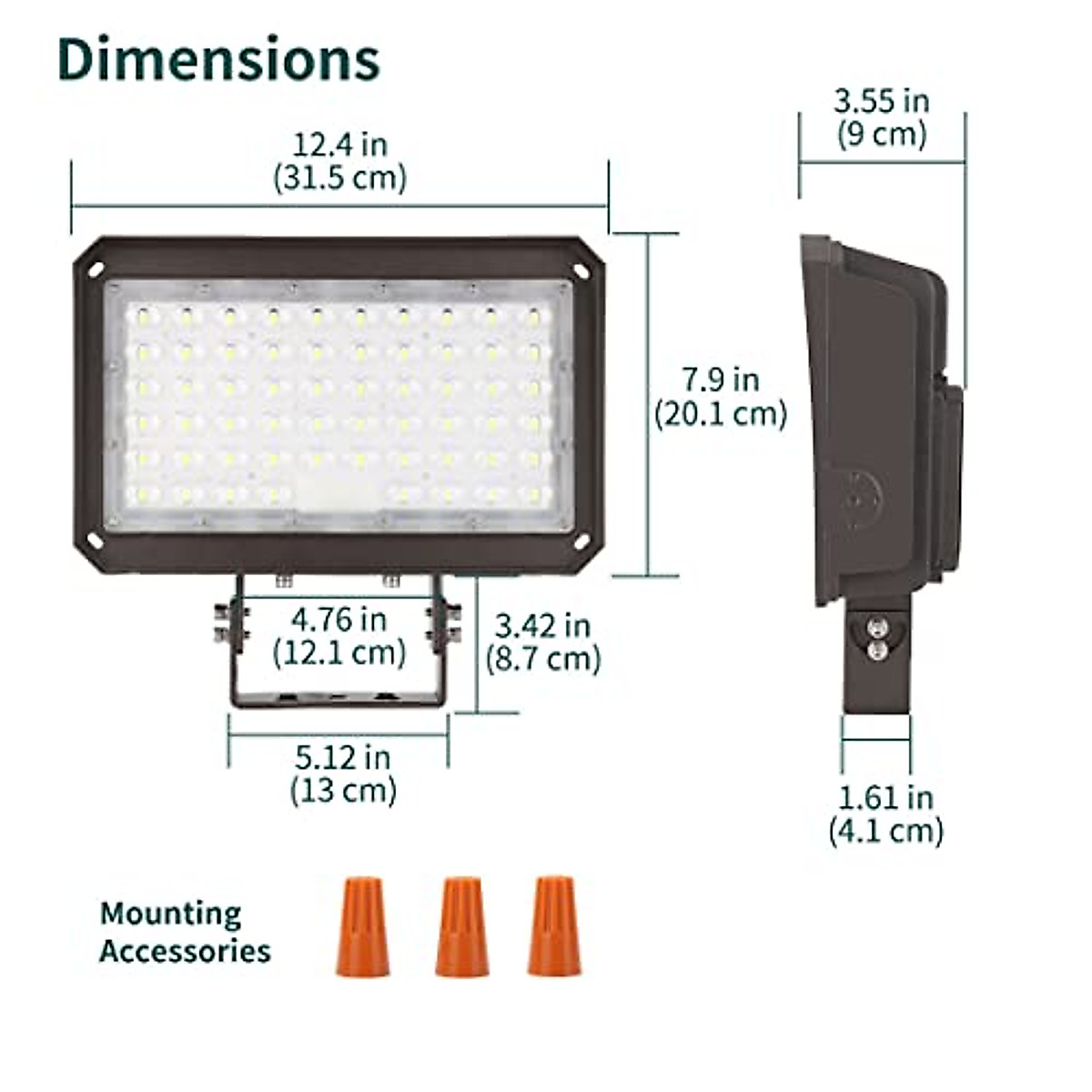 kadision 150W LED Parking Lot Lights Outdoor Area Lights, 19500lm 5000K 100-277V IP65, Adjustable Trunnion Mount LED Flood Light with Photocell, ETL Listed