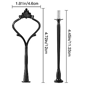 6 Set Tiered Tray Hardware for Cake Stand Mold Crown 3 Tier Cake Stand Fittings Hardware Holder for Wedding and Party Making Resin Cupcake Dessert Platter Serving Stand(Black)