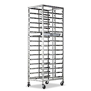 Wonetfls Commercial Baking Pan Racks Stainless Steel 15 Tier Bakery Shelf with Universal Wheels Heavy Duty Speed Rack Hotel Kitchen Movable Bun Racks