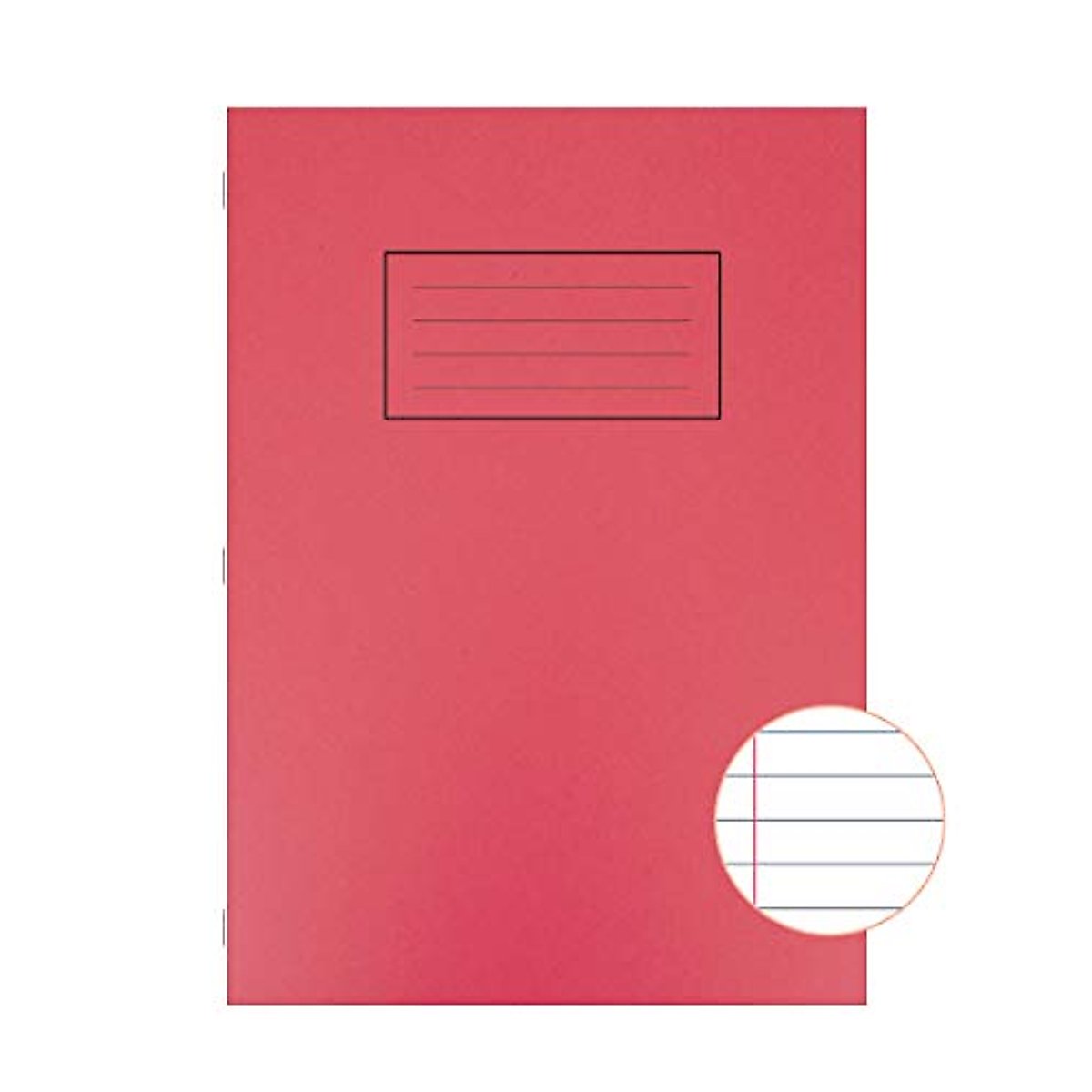 Silvine A4 Red Exercise Book, Lined With Margin - 80 Pages (Pack of 10)