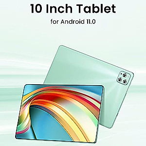 doder 10in Tablet, USB C Rechargeable Green Gaming Tablet 100 to 240V 5MP 13MP Camera Octa Core for Travel (Green)