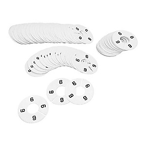 DBM IMPORTS 10 PC 3-1/2" Clothing Rack Sizes 6 Dividers Hangers White Plastic Round Retail Store