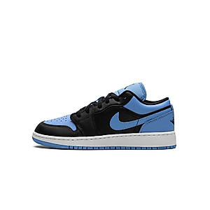 Jordan Boy's Air 1 Low (Big Kid) Black/Black/University Blue/White 7 Big Kid M