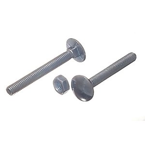 4 x Coach Carriage Cup Square Bolts M8 X 180MM with Nuts BZP Steel