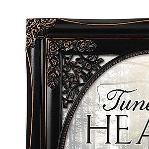 Cottage Garden Tune My Heart Black Floral Cutout 8 x 10 Table Top and Wall Photo Frame