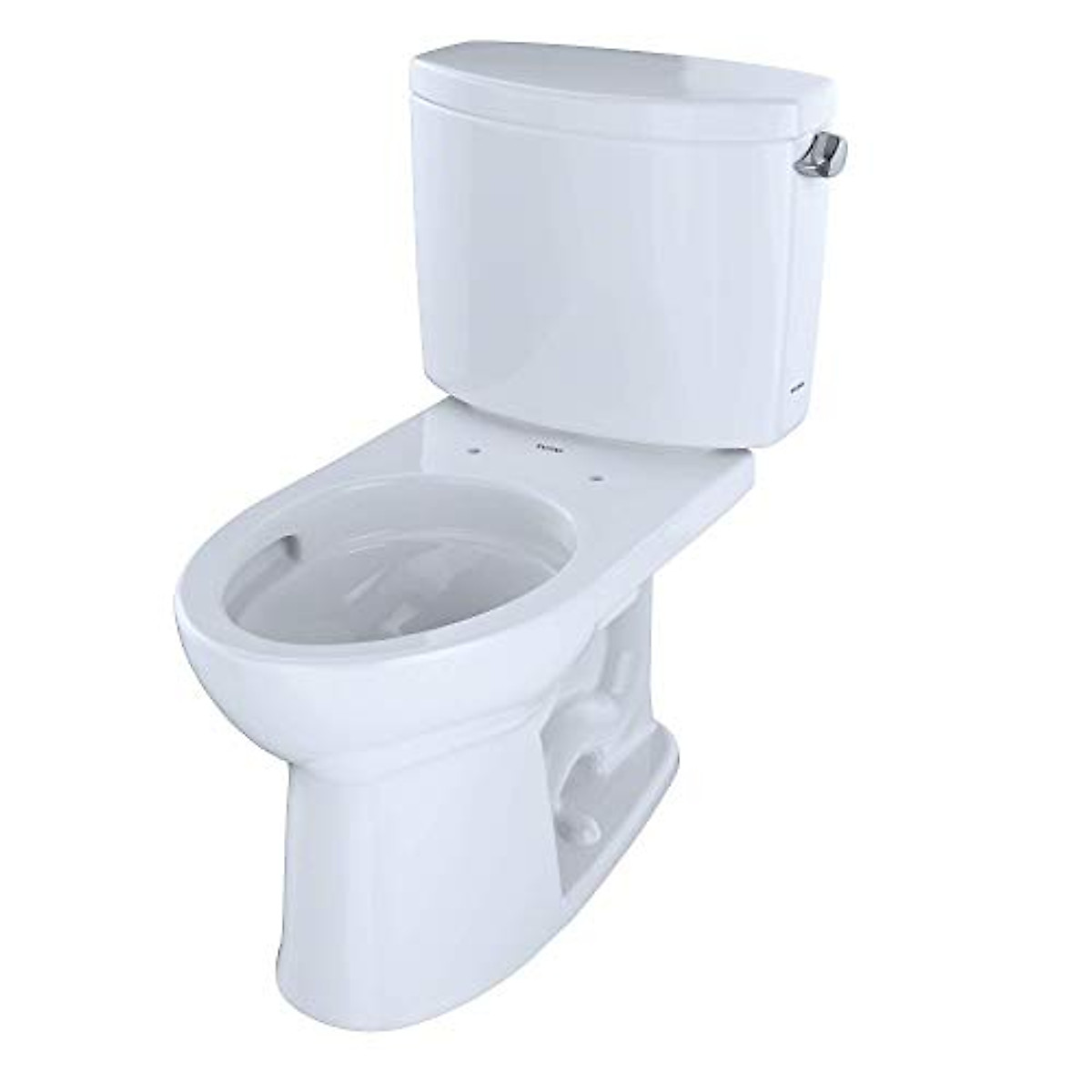 TOTO CST454CEFRG#01 Drake II Two-Piece Elongated 1.28 GPF Universal Height Toilet with CEFIONTECTand Right-Hand Trip Lever, Cotton White