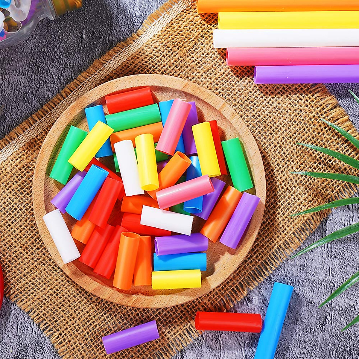 200 PCS Jumbo Smoothie Straws, Colorful Disposable Plastic Large Wide-mouthed Milkshake Straw (0.43" Diameter and 8.2" long)