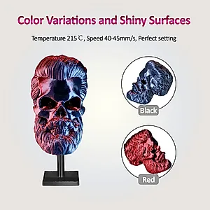 HELLO3D PLA 3D Printing Filament 1.75mm Dual Color Silk Filament,Silk Shiny Red Black 2 Colors in 1 Coextrusion 3D Printer Filament 1KG 1.75mm 3D Printing Material with Bicolor Dichromatic 2 Colors