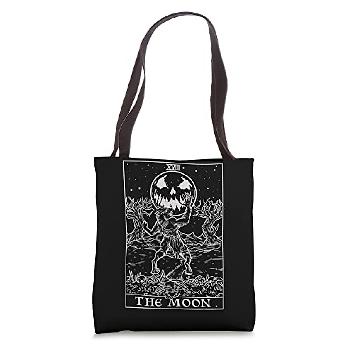 The Moon Tarot Card Halloween Werewolf Gothic Horror Witch Tote Bag