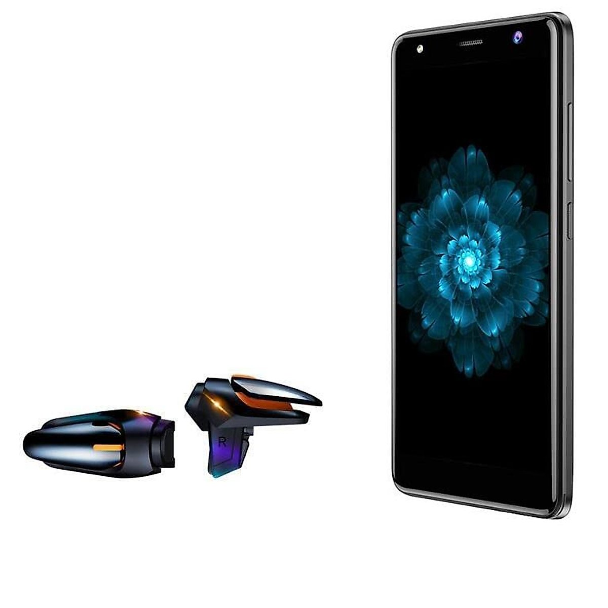 BoxWave Gaming Gear Compatible With Yezz Max 1 - Touchscreen QuickTrigger Auto, Trigger Buttons Autofire Gaming Mobile FPS - Jet Black