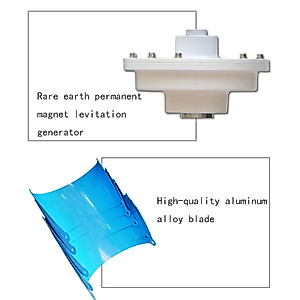 OLONETO 3KW Vertical Axis Wind Turbine Kit 12V 24V 48V Household Wind and Photovoltaic Power Generation Complementary System with Controller + 100W*2 Solar Panels (Color : 12V)