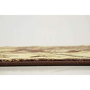 Unique Loom Voyage Collection Traditional Oriental Classic Intricate Floral Design Area Rug, 5 ft x 8 ft, Brown/Gold