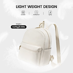 LOVEVOOK Mini Backpack for Women Light Weight Small Waterproof fashion Backpack Purses Daily Backpack Beige
