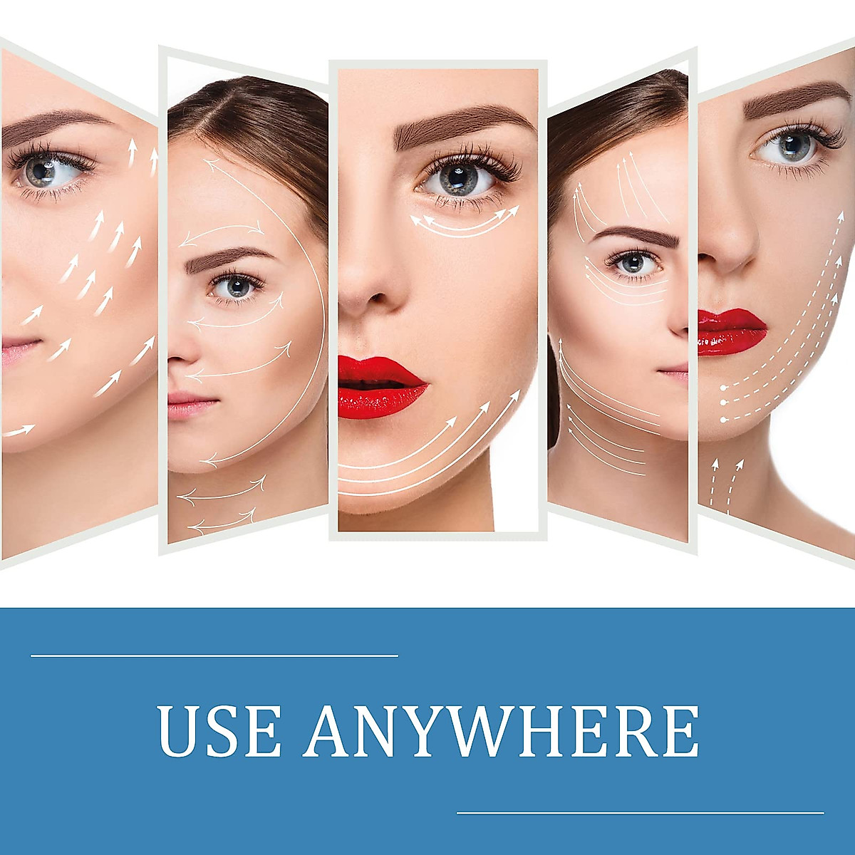 Leelosp 80 Pieces Face Lift Tapes Face Lifting Patch Invisible V-line Face lift Sticker Neck and Eye Lift Tapes Waterproof Elasticity Double Chin Lift Patch with 3 Pieces Lifting Ropes for Women Girls