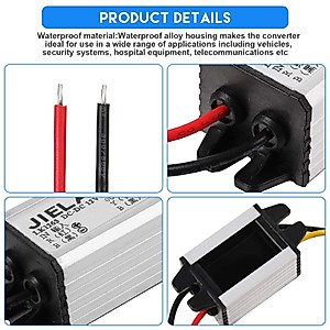 2 Pieces Car Power Converter Waterproof 12V to DC 5V Buck Voltage Regulators 3A 15W Voltage Converter Module for Car Truck Boat Solar System (Accept DC 8V - 22V Inputs)