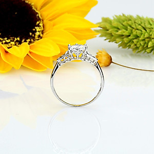 DoubleAccent Solid 14K Gold Or White Gold Wedding Ring 1.25 Carat Round CZ Stone Celtic Love Knot Engagement Ring (Size 4 to 10), 8