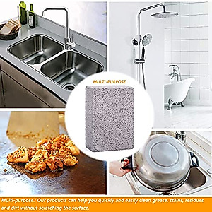 Encoli Grill Cleaning Brick Block, Pumice Stone for Removing BBQ Grills, Racks, Flat Top Cookers, Pool, Toilet Cleaner (Grey 4 Pack)