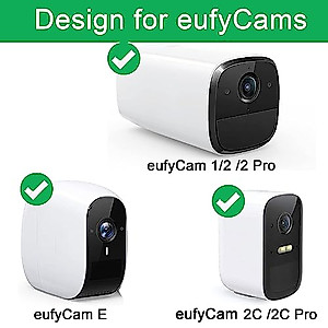 UYODM Solar Panel Compatible with eufyCam 2C/2C Pro/2/2 Pro/E20/E40/E Micro USB, Built-in 2200mAh Battery IP66 Weatherproof &11.5Ft Power Cable, Aluminum Alloy Adjustable Wall Mount 3Pack