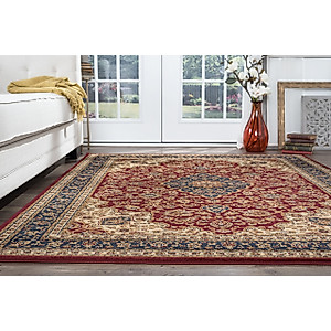 Kirsten Traditional Oriental Red Oval Area Rug, 5' x 7' Oval