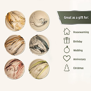 Bascuda® Small Ceramic Bowls Set of 6 with Gift Box - Snack Bowls for Tapas, Dessert, Nuts, Olive, Soy Sauce Dish, Dip - Colourful Decorative Moroccan Spanish Mexican - Decorative Bowl - 3.14 Inches