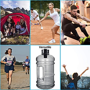 Vaupan Half Gallon Big Water Bottle, 2.2L/73 OZ Large Leak Proof Sports Jug with Handle,Huge BPA Free PETG Plastic Wide Mouth Drinking Container Flask for Fitness Gym Biking Travel Outdoor Water Jug