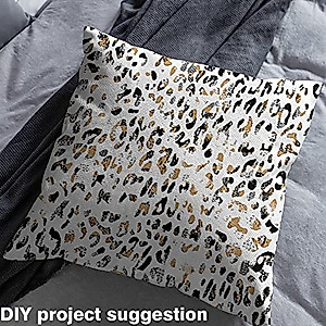 Cheetah Print Fabric by The Yard, Leopard Print Upholstery Fabric, Wild Animal Safari Decorative Fabric, Wildlife Geometric African Tie Dye Watercolor Quilt Fabric by The Yard, Brown Black, 3 Yards