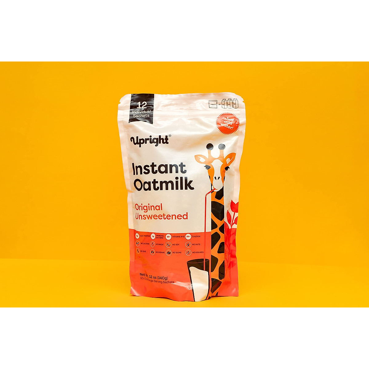 Upright High-Protein Instant Oatmilk (Original Unsweetened) (Single Serving - 12 Packets)