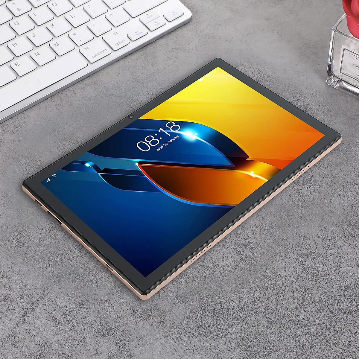 LBEC Kids Tablet Gold 2.4G 5G Dual Band WiFi 6GB 128GB 100‑240V 10-inch Learning Tablet (US Plug)